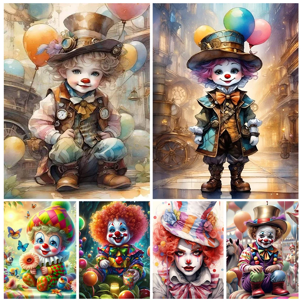 5d-Diy-Diamond-Painting-Clown-Boy-Sale-Full-Square-Round-Drill-Cute ...