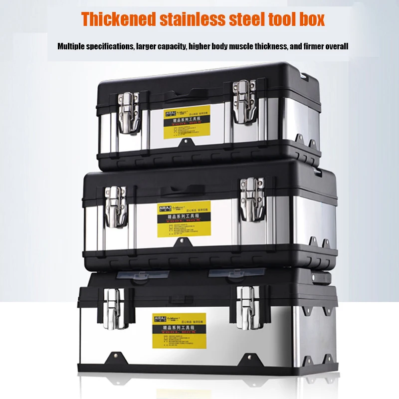 Stainless-Steel-Tools-Box-Home-Maintenance-Waterproof-Hard-Case-Storage ...