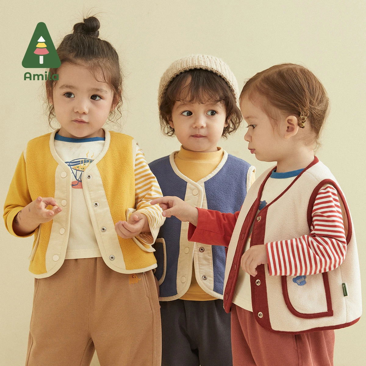 Amila ropa de invierno para niños, chaleco sin mangas, abrigo ...