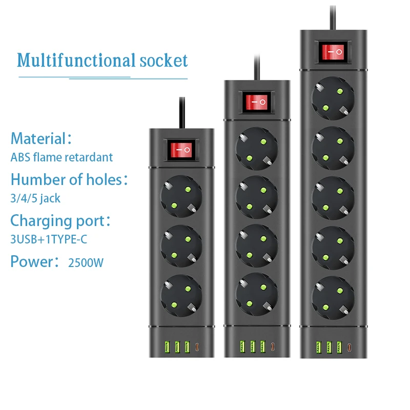 Tira-de-alimentaci-n-para-enchufe-europeo-de-2m-cable-de-extensi-n-3-4 ...