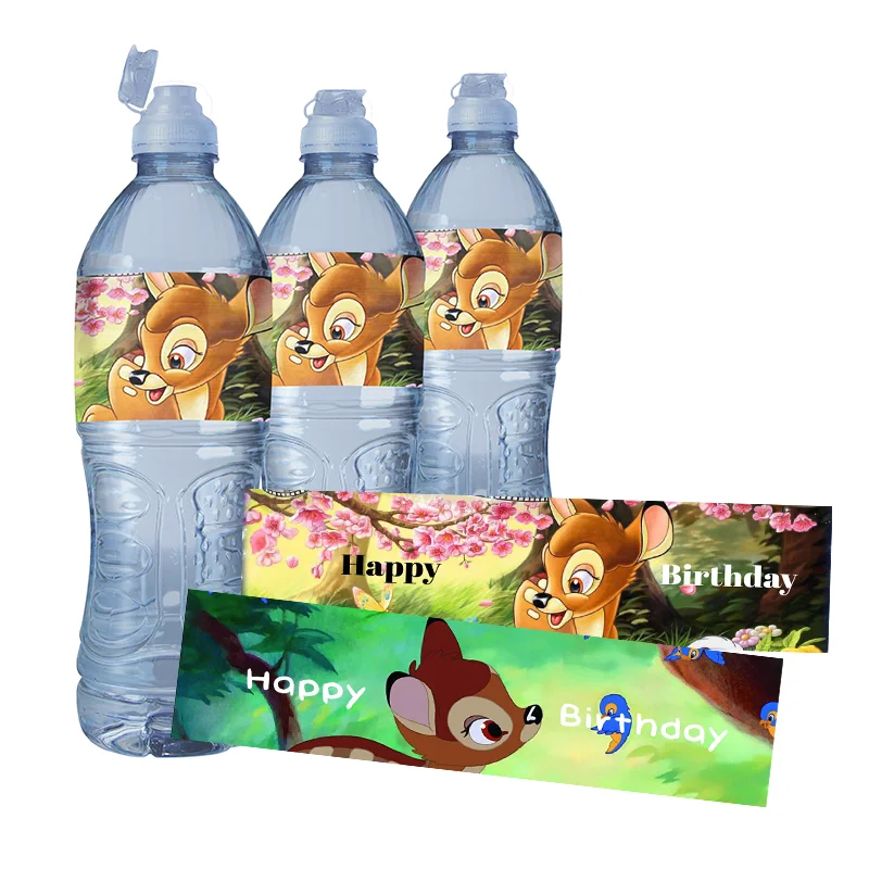 24-st-cke-Disney-Bambi-Wasser-flasche-Wrapper-selbst-klebende-Aufkleber ...