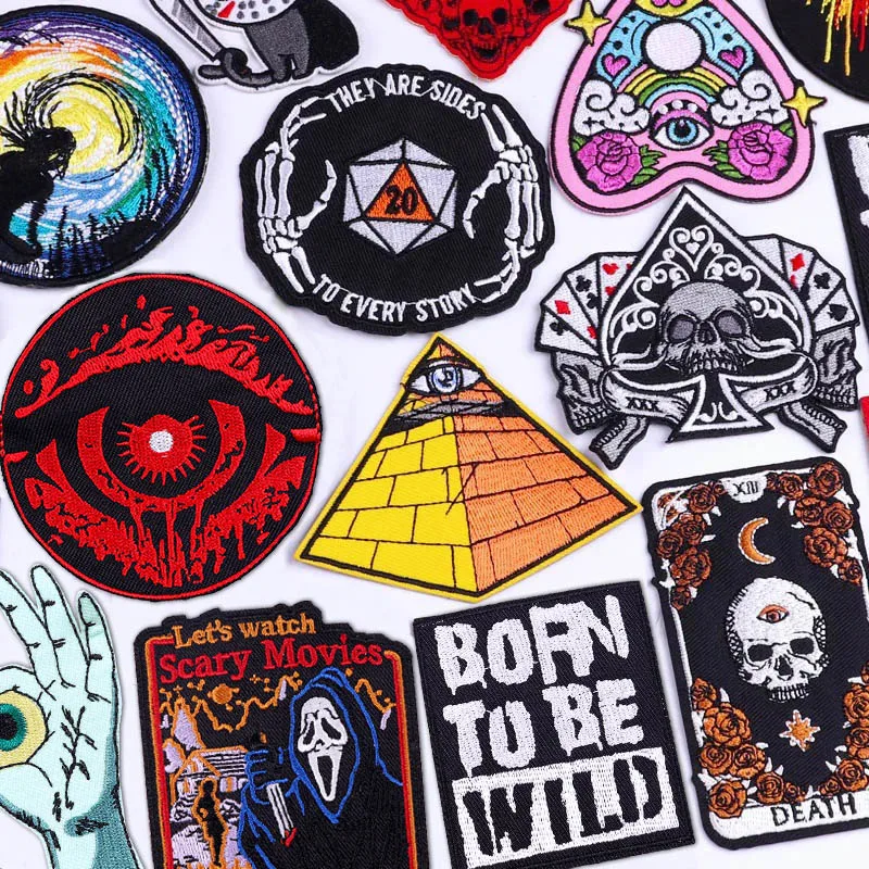 Punk-Mystery-Style-Embroidery-Patch-Horror-Skull-Patch-Jacket-DIY-Iron ...