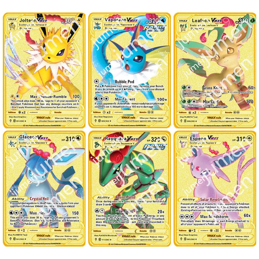 Cart-o-Pok-mon-Vmax-Series-Metal-Eeveelution-Leafeon-Rayquaza-Jolteon ...