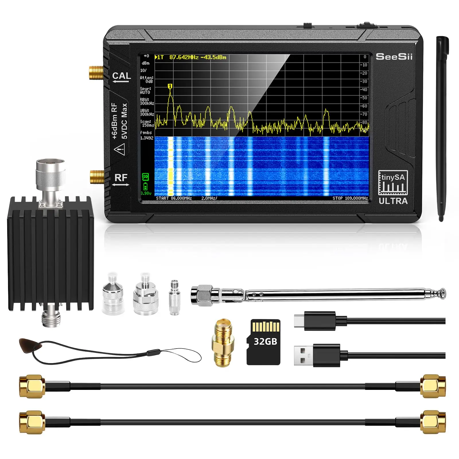 Upgraded-TinySA-Ultra-Spectrum-Analyzer-with-25W-Attenuator-100kHz-to-5 ...