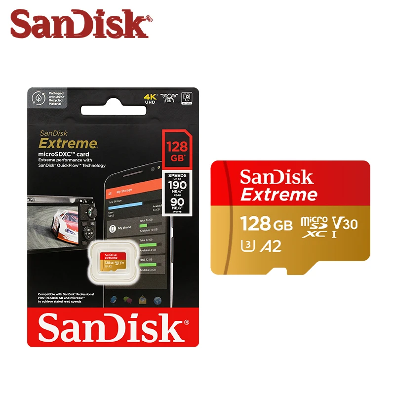 Sandisk-Micro-SD-Card-Extreme-A2-A1-V30-SDXC-Flash-32GB-64GB-128GB ...