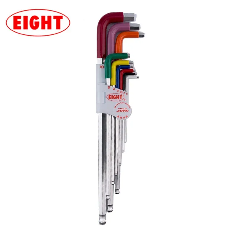 EIGHT-TOOL-9-Pcs-TAPER-HEAD-HEX-KEY-WRENCH-SNCM-V-COLOR-DIPPED-HOLDER ...