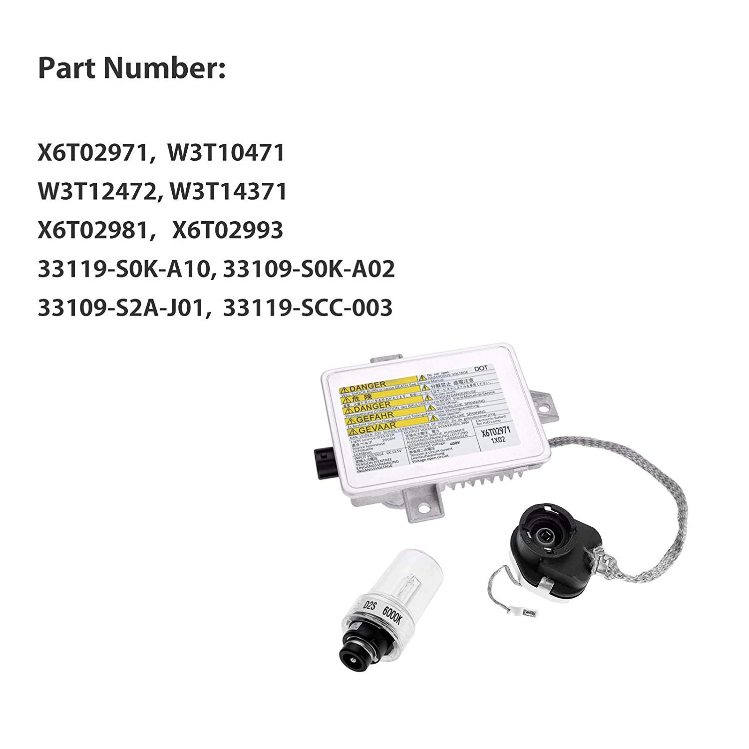 W3T10471 X6T02991 33119-S0K-A10 Xenon HID Headlight Ballast With ...