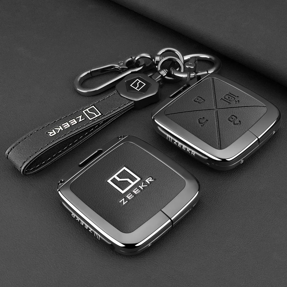 New Zinc Alloy Leather Car Remote Key Case Cover Fob Protector Shell ...