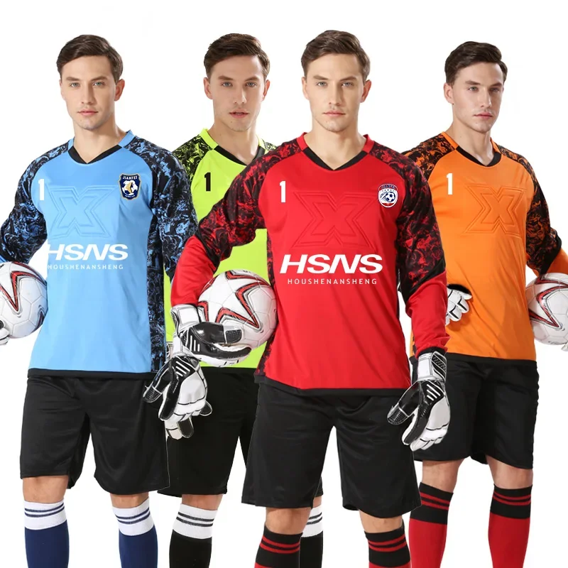 Adults Football Goalkeeper Uniform Mens Goalkeeper Soccer Jersey Boy'S ...