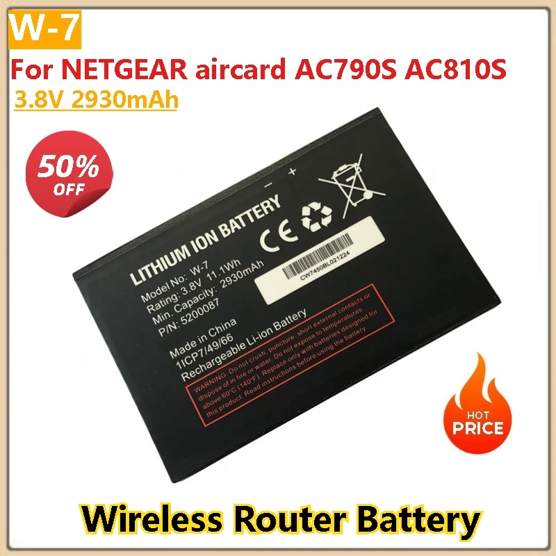 W7 W-7 3.8V 2930mAh Wireless Router Battery For NETGEAR aircard AC790S ...