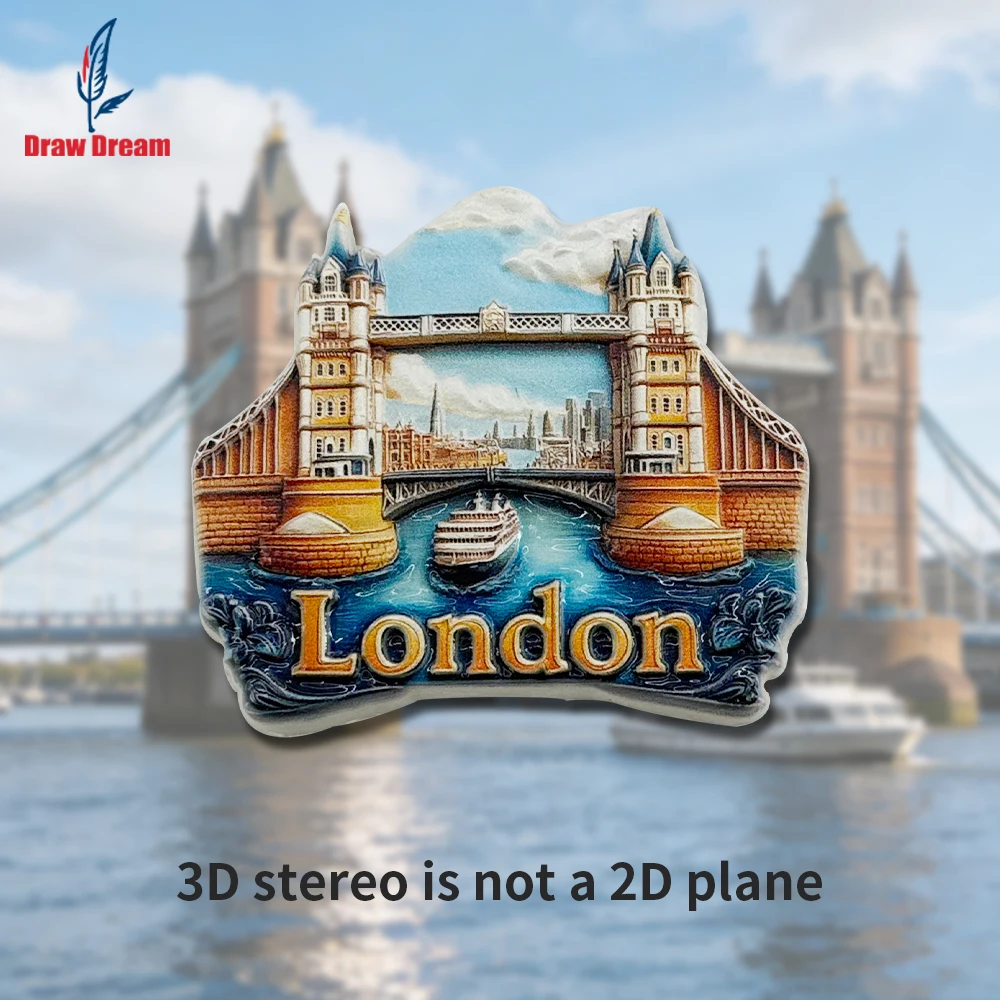 1PC Tower Bridge Cruise Creative 3D Stereoscopic Refrigerator Magnet ...