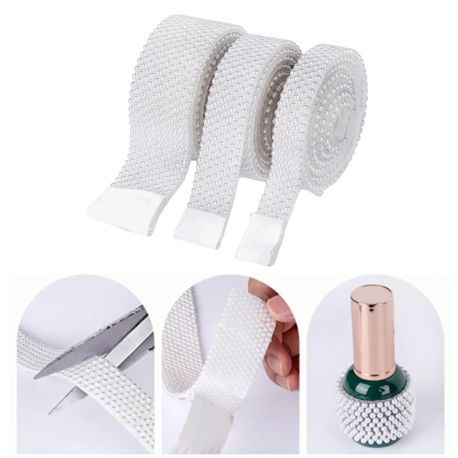 Self-Adhesive-Ribbon-Strips-3-Rolls-Beaded-Ribbon-Trim-Roll-for-Arts ...