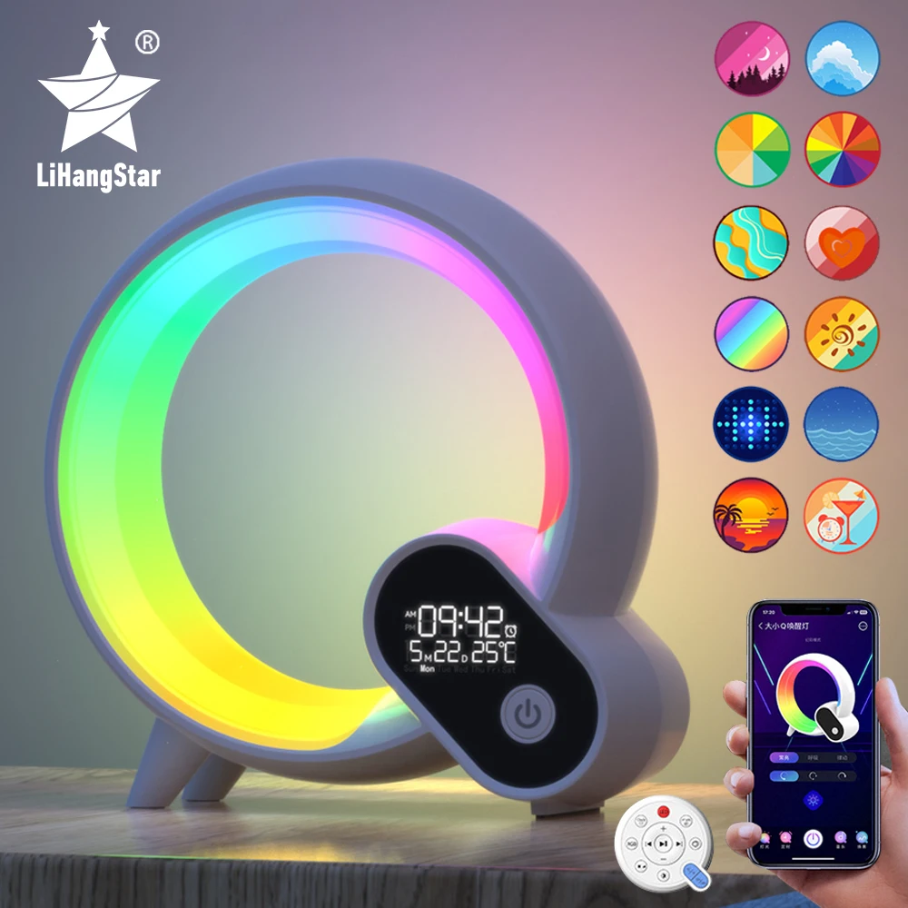 LED-Smart-Wake-Up-Night-Light-BT-Speaker-APP-Remote-Control-Simulation ...