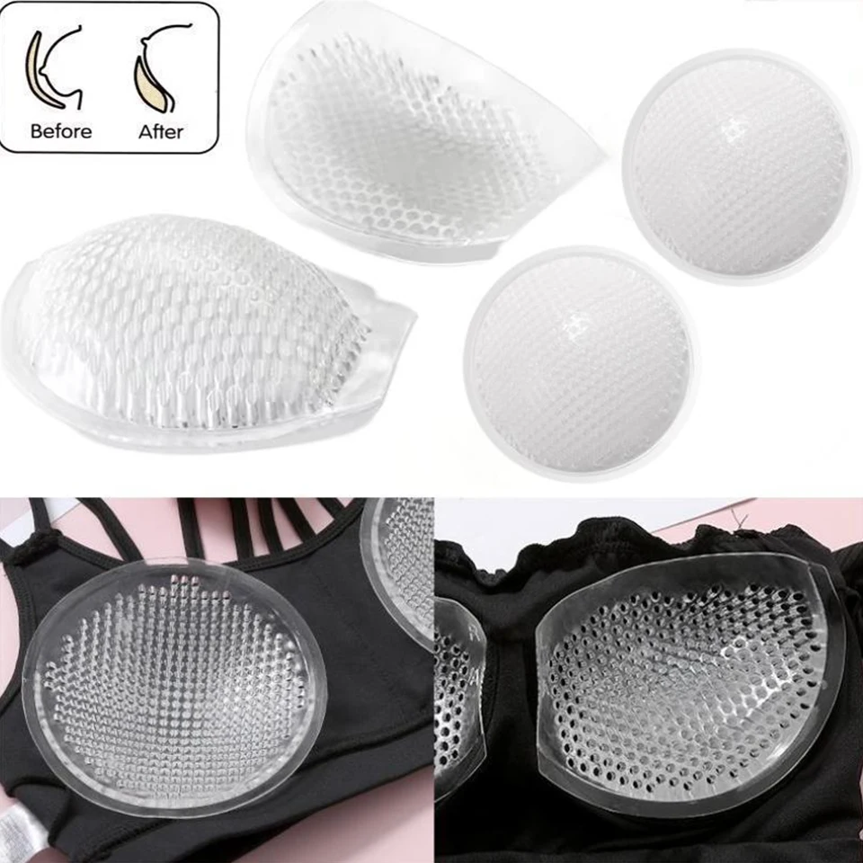 Clear-Women-Invisible-Gel-Honeycomb-Bra-Inserts-Pad-Breast-Chest ...