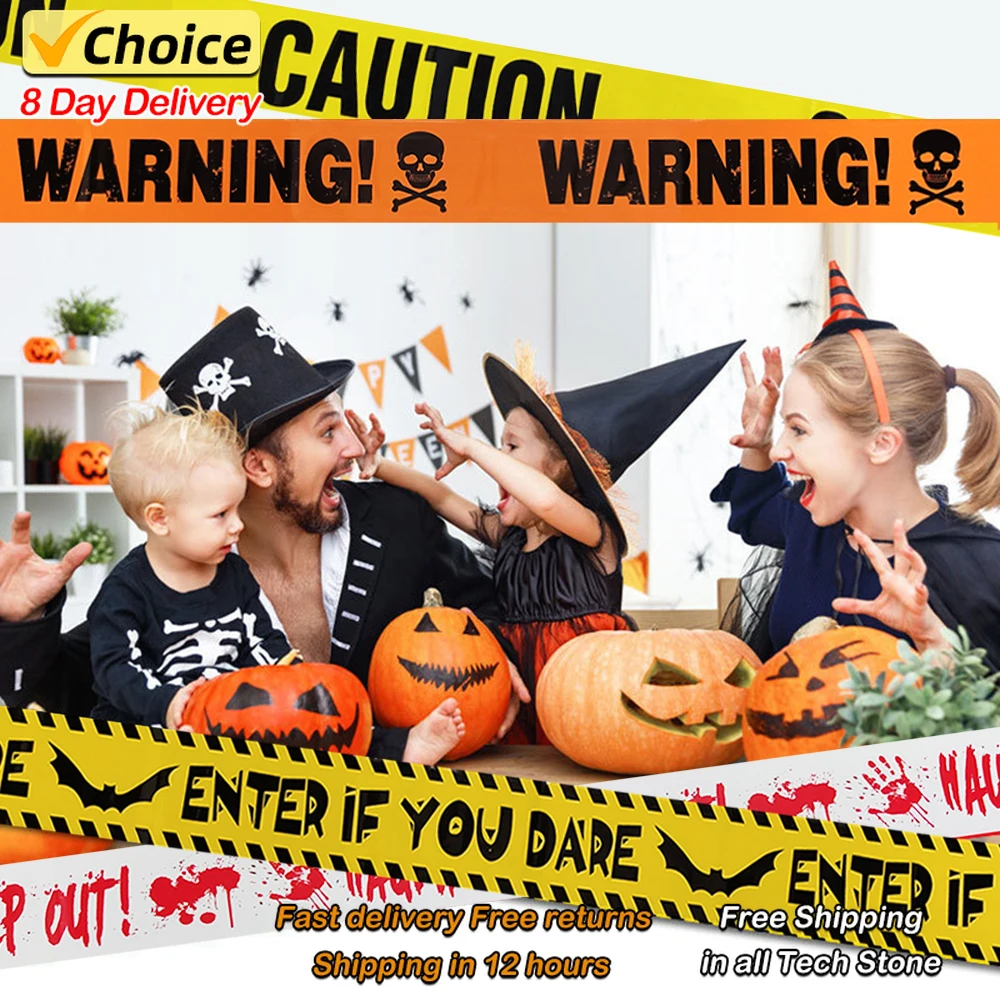 Halloween-Warning-Tape-Signs-Banner-Halloween-Props-Window-Prop-Party ...