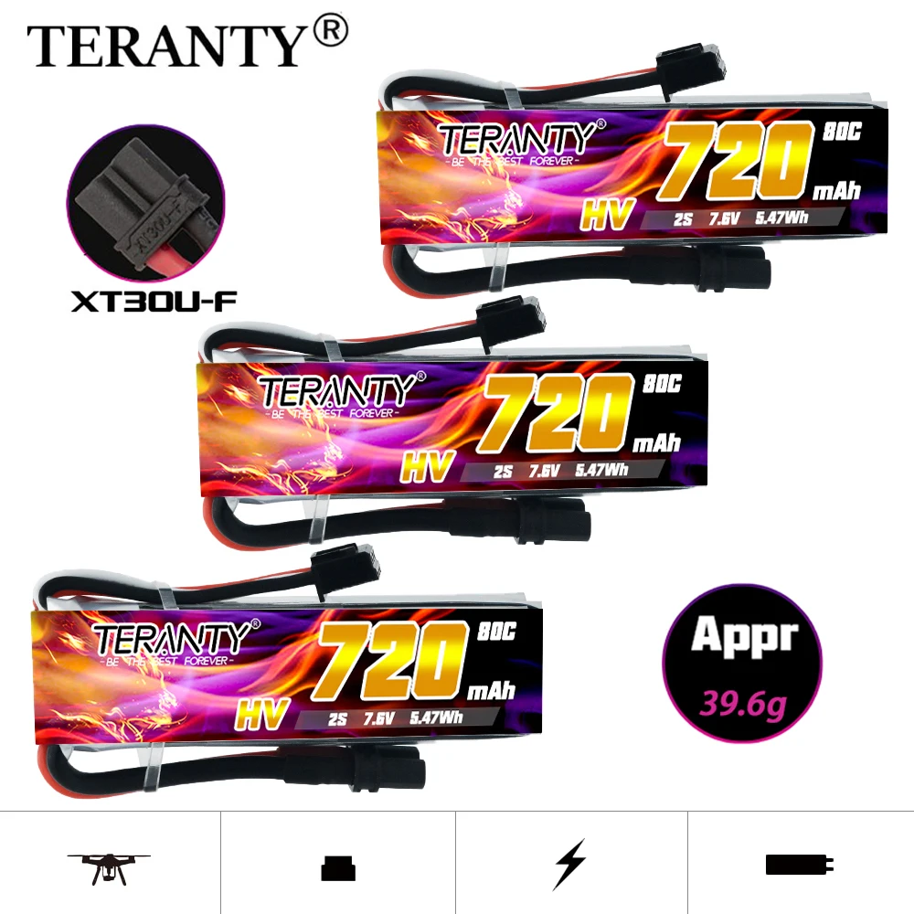 TREANTY-720mAh-2S-7-6V-80C-160C-LiPo-Battery-Traversing-Aircraft-Model ...