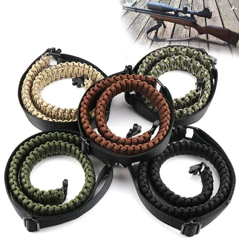 Outdoor-Rifle-Sling-550-Paracord-Sling-Tactical-2-Point-Sling-with-Tri ...
