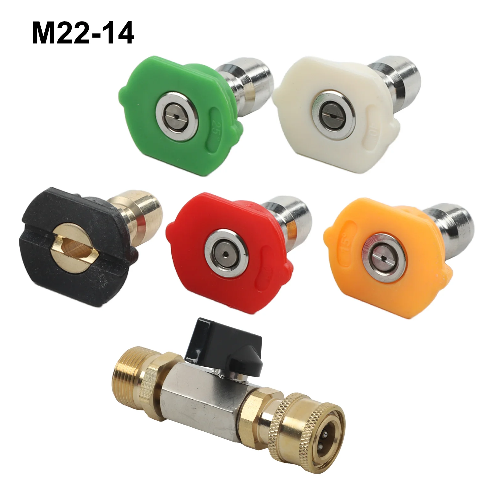 M22 14MM Adapter With Quick Coupling Ball Valve High Pressure Washer ...