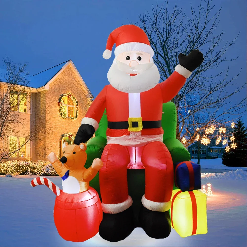 7-5FT-Santa-Claus-Christmas-Inflatable-Outdoor-Decorations-Large-Santa ...