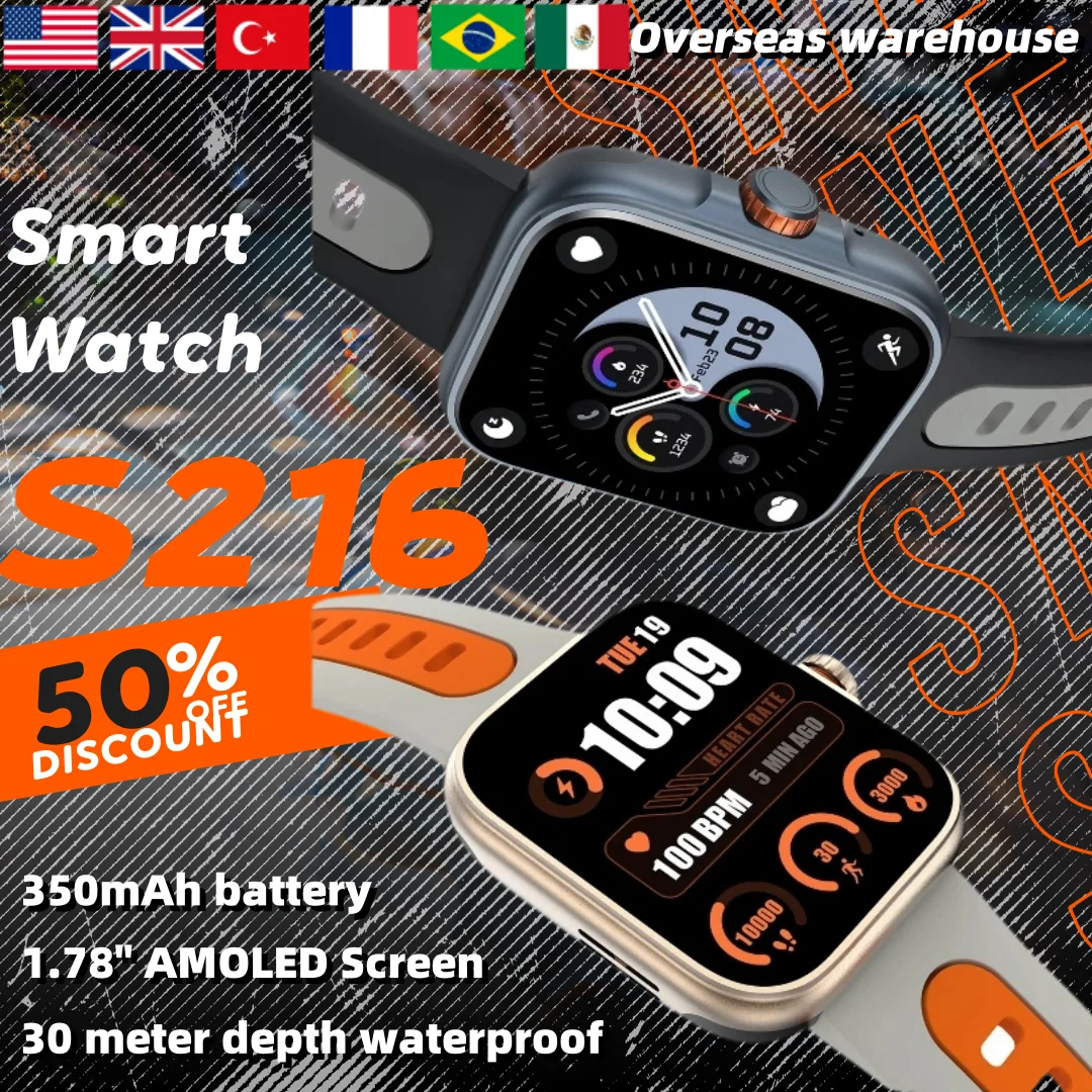 S216 SmartWatch GPS Bluetooth Calling Alexa Built-In 1.78'' AMOLED ...