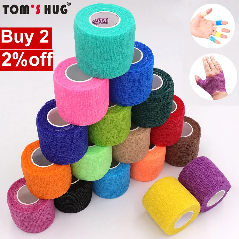 18 Colors Colorful Athletic Wrap Tape Self Adhesive Elastic Bandage ...