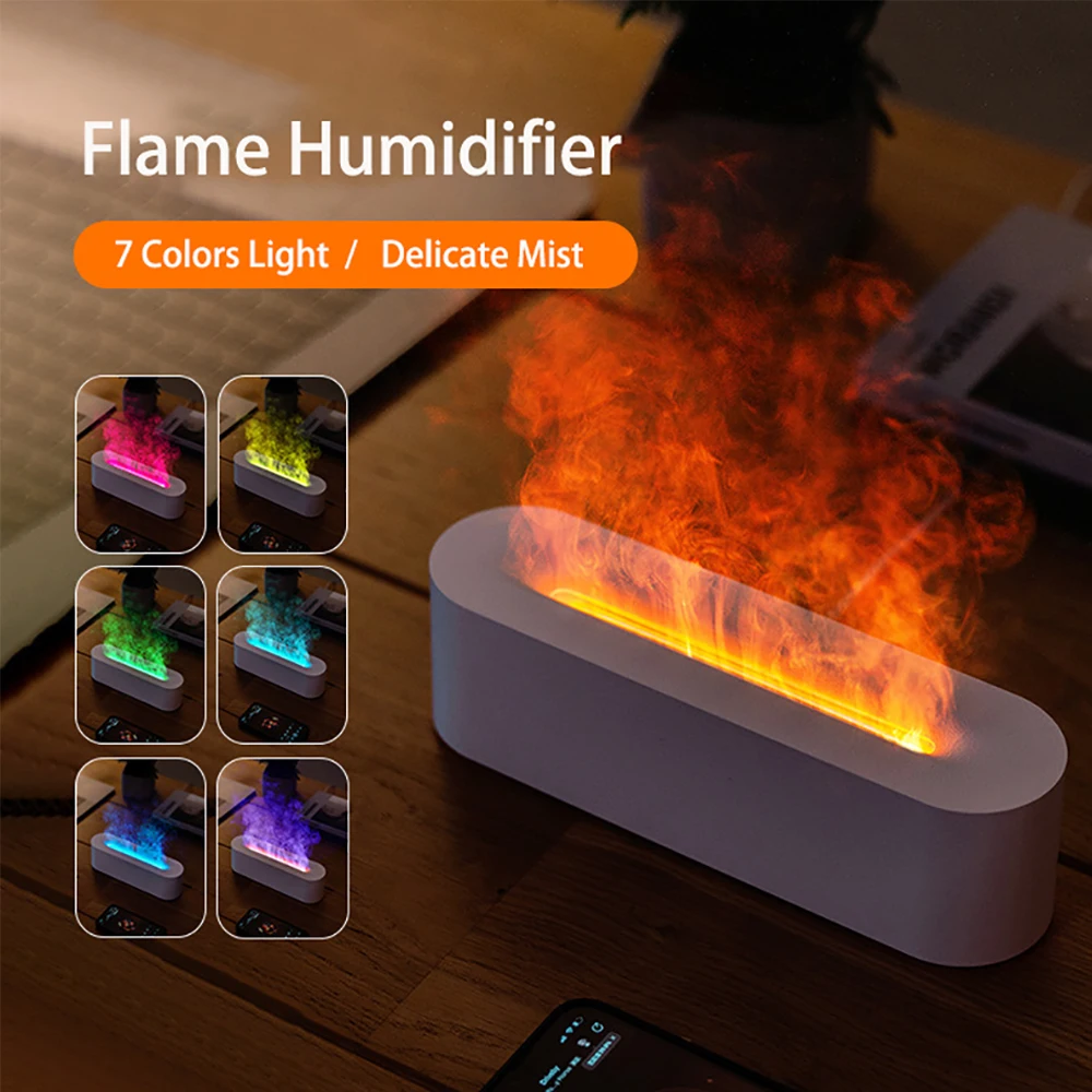 Electric-Fireplace-Diffuser-Fire-Flame-Air-Humidifier-Essential-Oils-Aromatherapy-Aroma-Smell ...