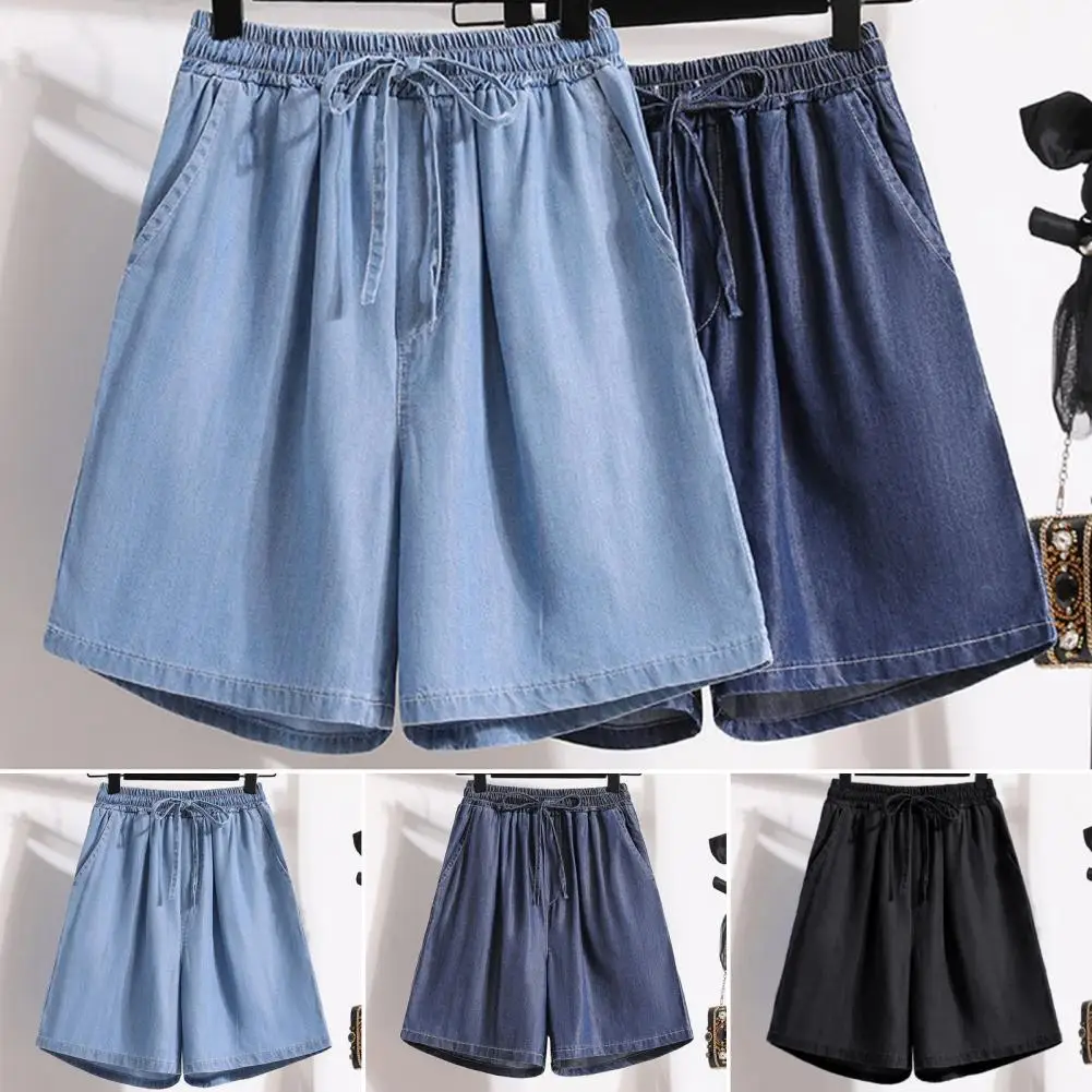 Women-Summer-Wide-Leg-Shorts-High-Waist-Elastic-Waistband-Drawstring ...