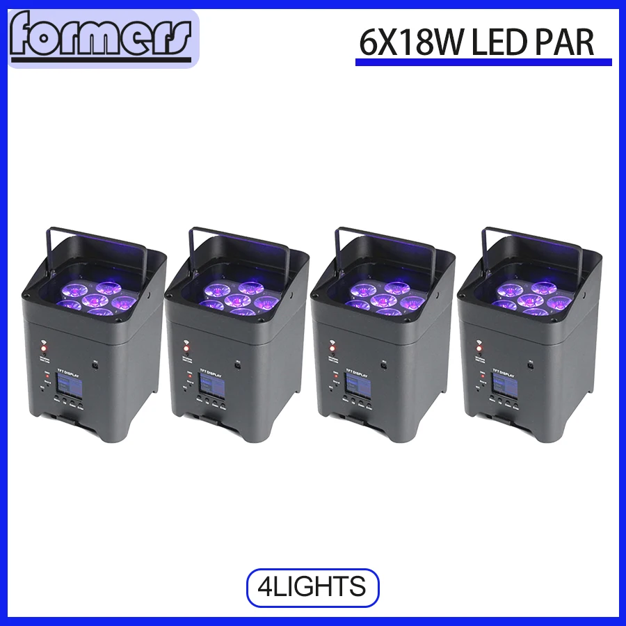 LED-Par-Lights-6x18w-RGBWA-UV-6-in1-Wireless-Battery-Powered-Led ...