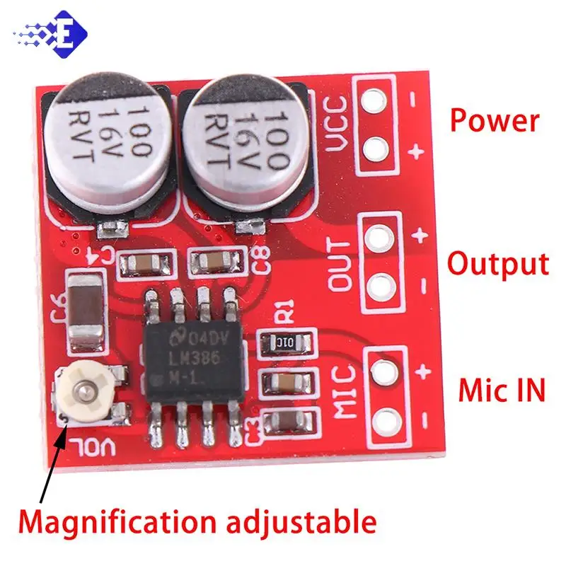 1pc-LM386-DC-5V-12V-Electret-Microphone-Power-Amplifier-Board-Gain-200 ...