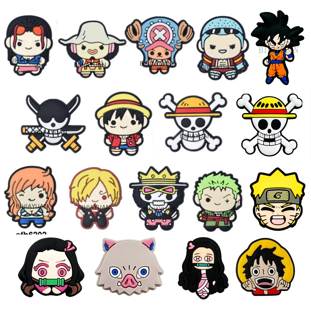 10pcs One Piece Luffy Demon Slayer Naruto Goku focal Silicone beads ...
