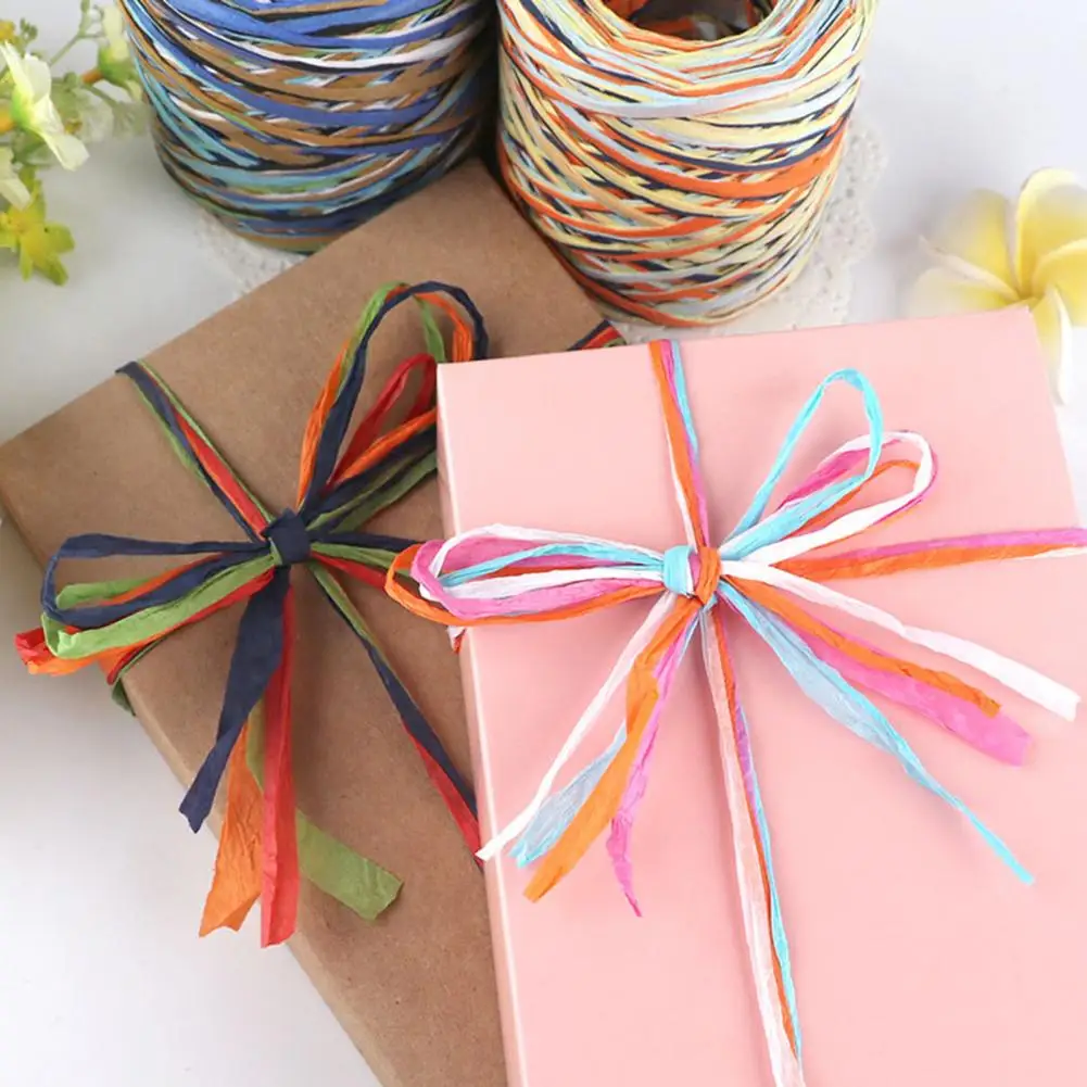 1 Roll Paper Cord Recyclable DIY Raffia Straw Paper Rope Clear Texture ...