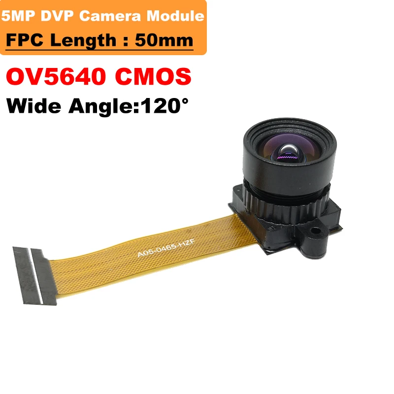 5MP 2K Dvp Camera Module FPC Length 50mm Ov5640 CMOS 120 Degree Wide Angle Distortionless Lens ...
