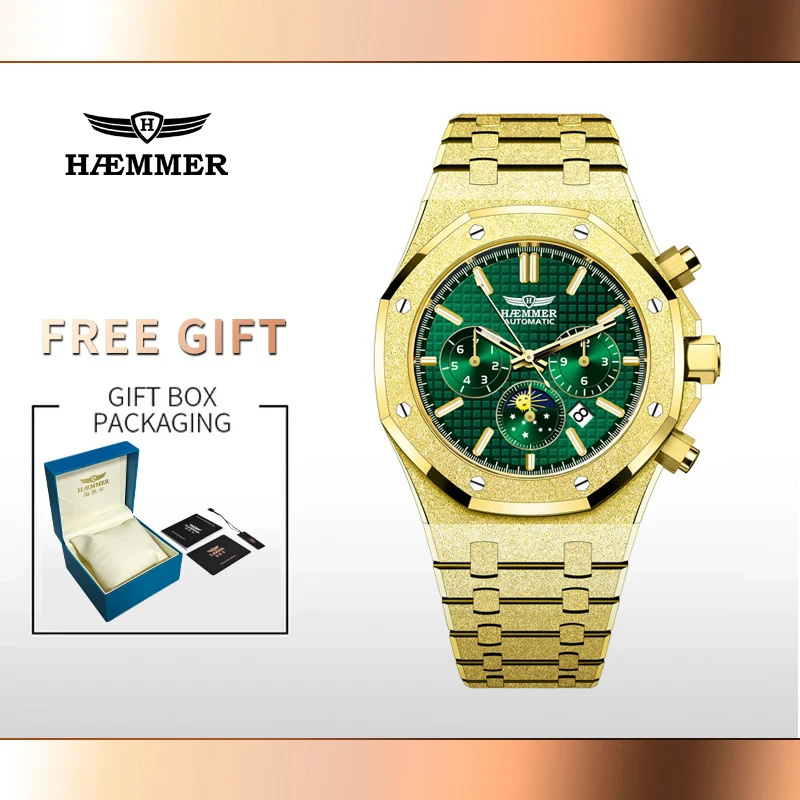 2025 HAEMMER Luxury Men's Automatic Watch Top Brand Mechanical Frame ...