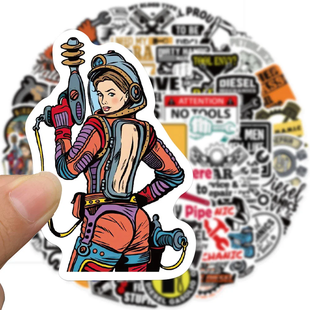 50pcs-Diesel-Mechanic-Engineer-Stickers-For-Journal-Laptop-Notebooks ...