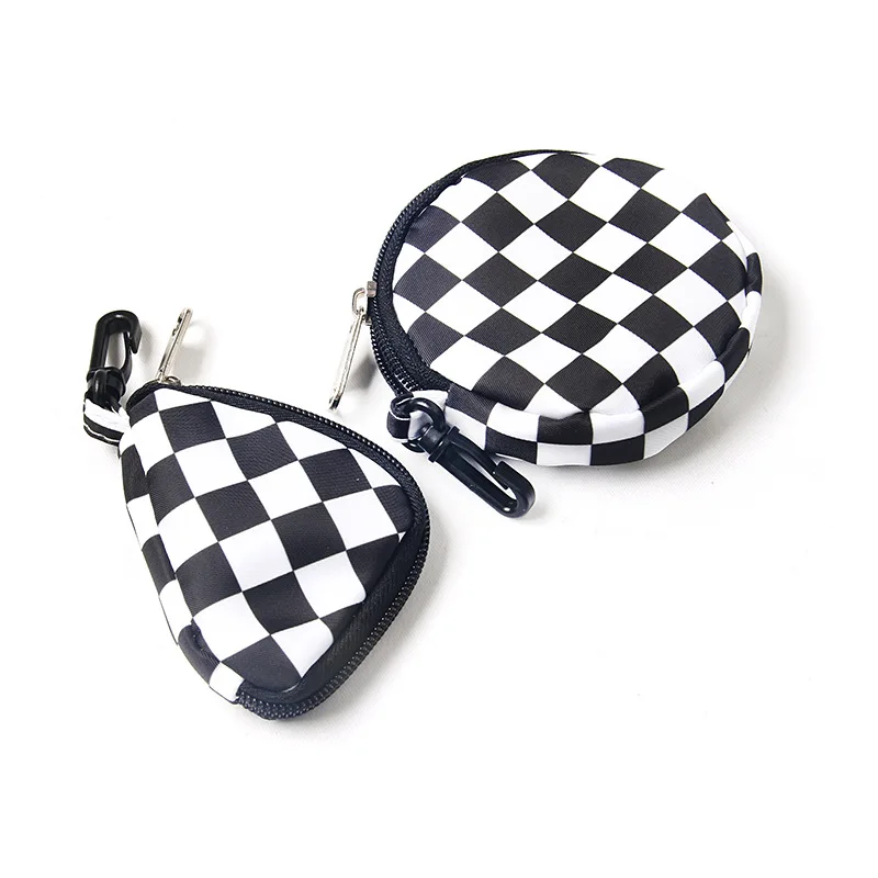 New-Fashion-Three-dimensional-White-Black-Checkerboard-Coin-Purse-with-Keychain-Cute-Mini-Coin ...