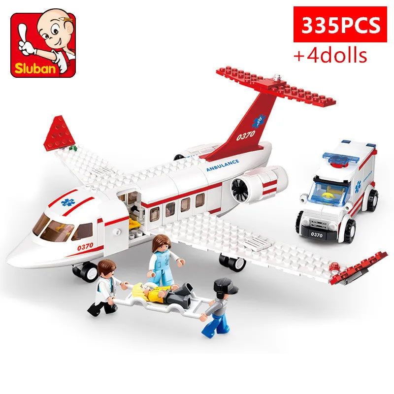 335Pcs-City-Aircraft-Medical-Air-Ambulance-Car-Building-Blocks-Plane ...