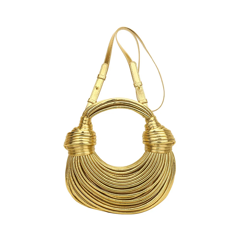 Ladies-Luxury-Hand-Woven-Handbags-New-In-Gold-Noodle-Bags-Rope-Knotted ...