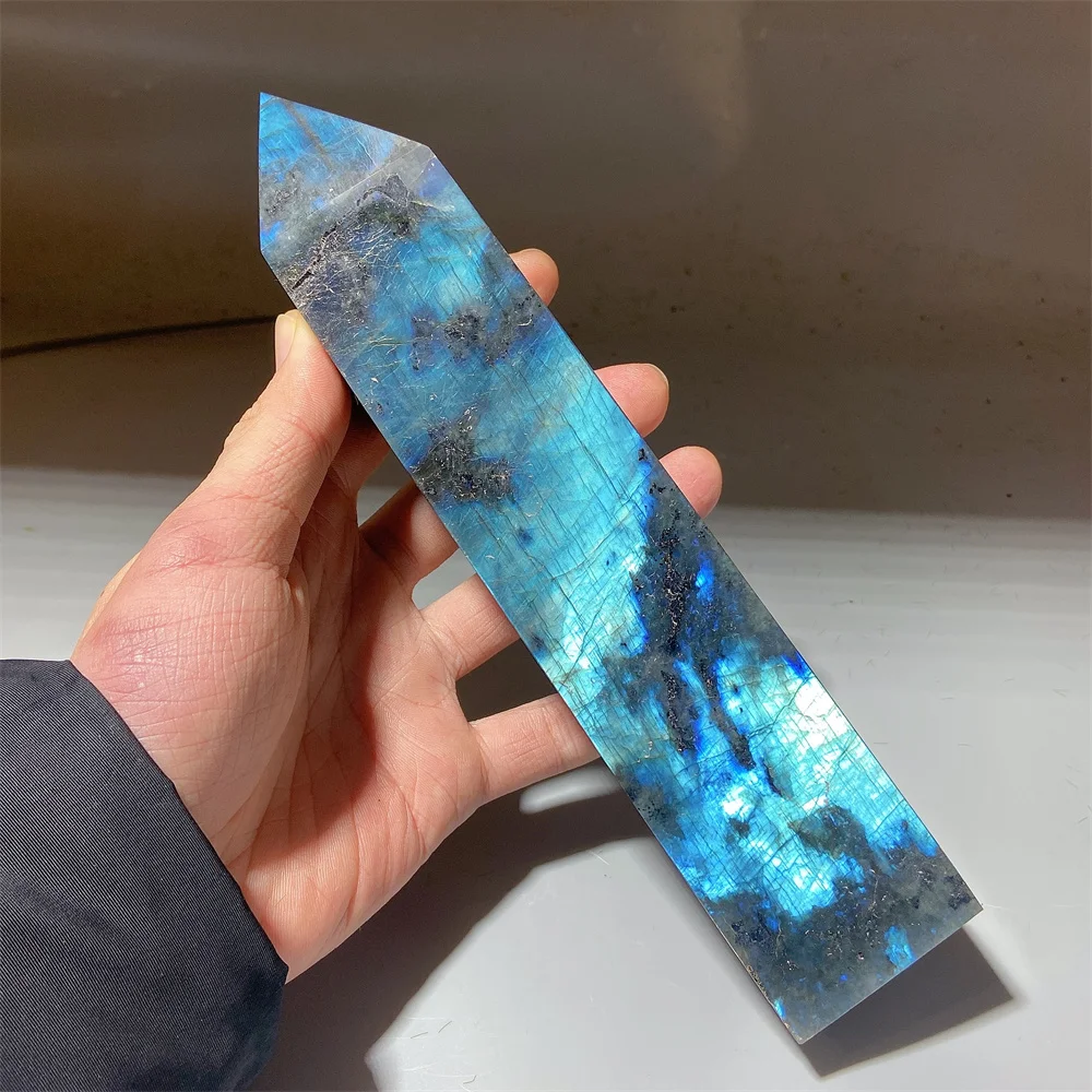 Natural-Crystal-Labradorite-Tower-Big-Point-Lab-Healing-Flash-Mediation ...
