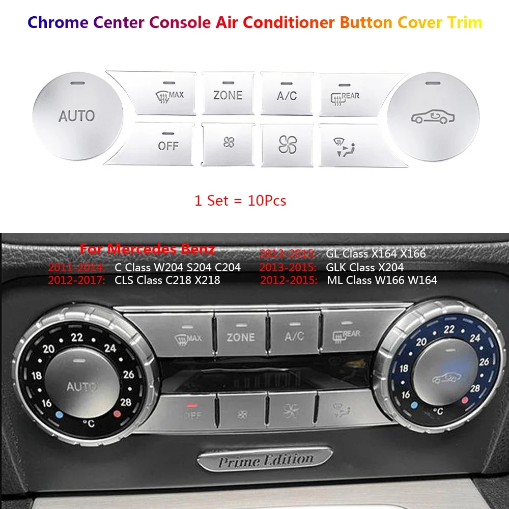10Pcs-Car-Center-Console-Air-Condition-AC-Switch-Button-Cover-Trim ...