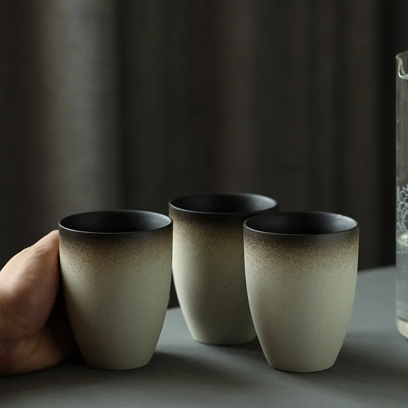 1pcs3pcs 일본식 세라믹 커피 컵 도자기 개인 단일 도자기 차 컵 Drinkware 와인 머그잔 물 머그잔 도매커피컵