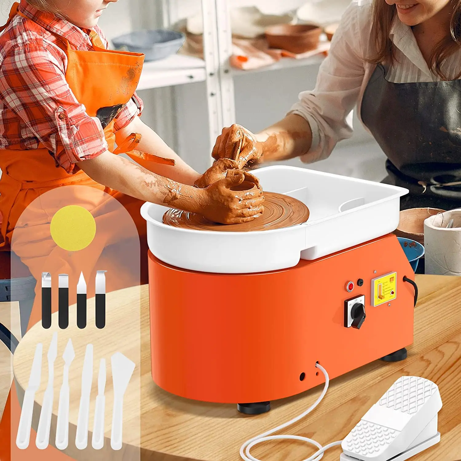 350W-25CM-Pottery-Wheel-Electric-Machine-Clay-Forming-Machine-Students ...