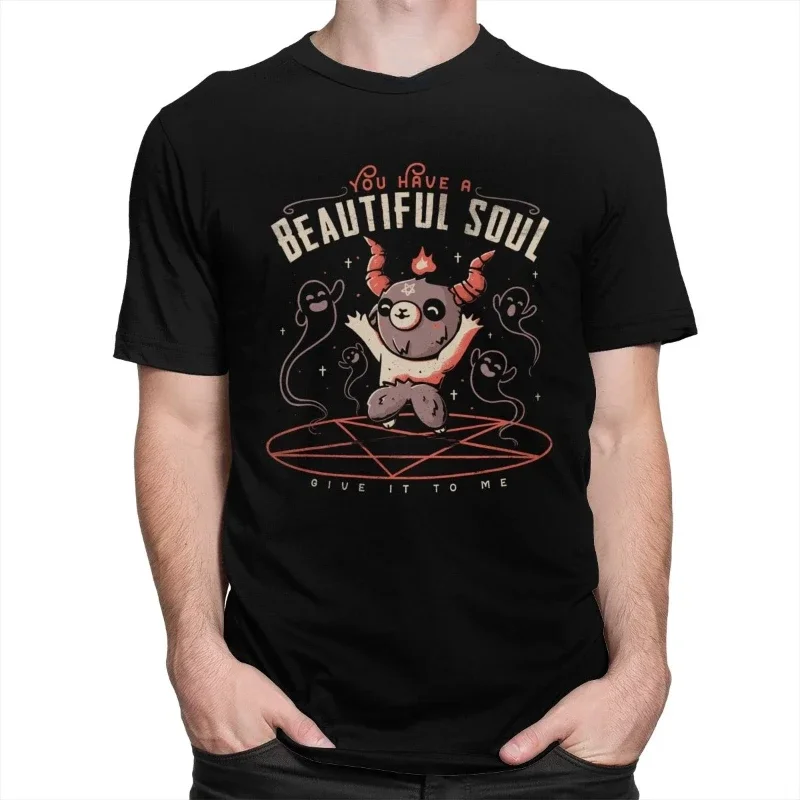 Men-Short-Sleeve-T-Shirt-Cool-Baphomet-TShirt-Kawaii-Satan-Demon-Ghost ...