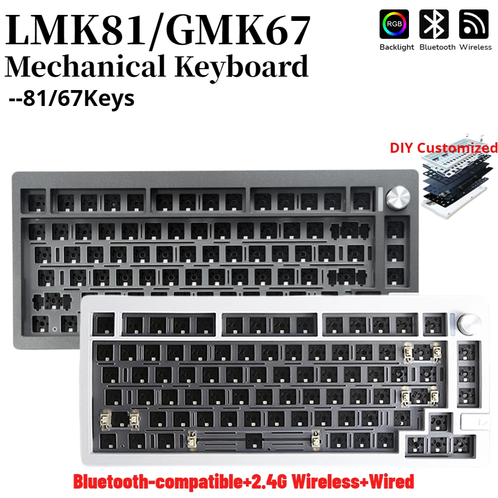 LMK81 GMK67 Customized Mechanical Keyboard Kit 81/67 Keys RGB Backlight ...