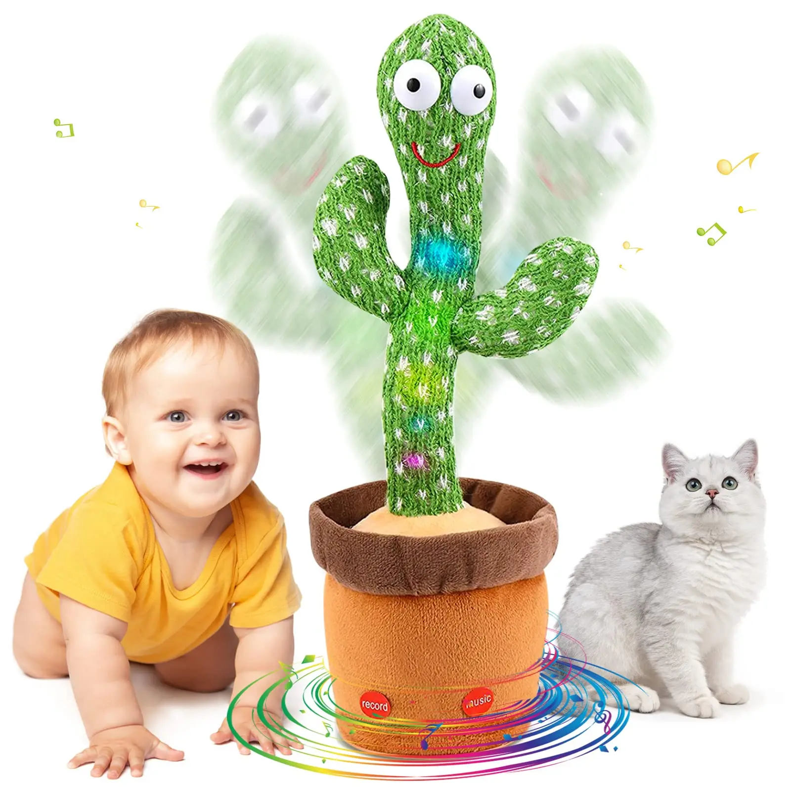 New-Dancing-Cactus-Toys-Twisting-Cactus-Repeat-Talking-Song-Speakers ...
