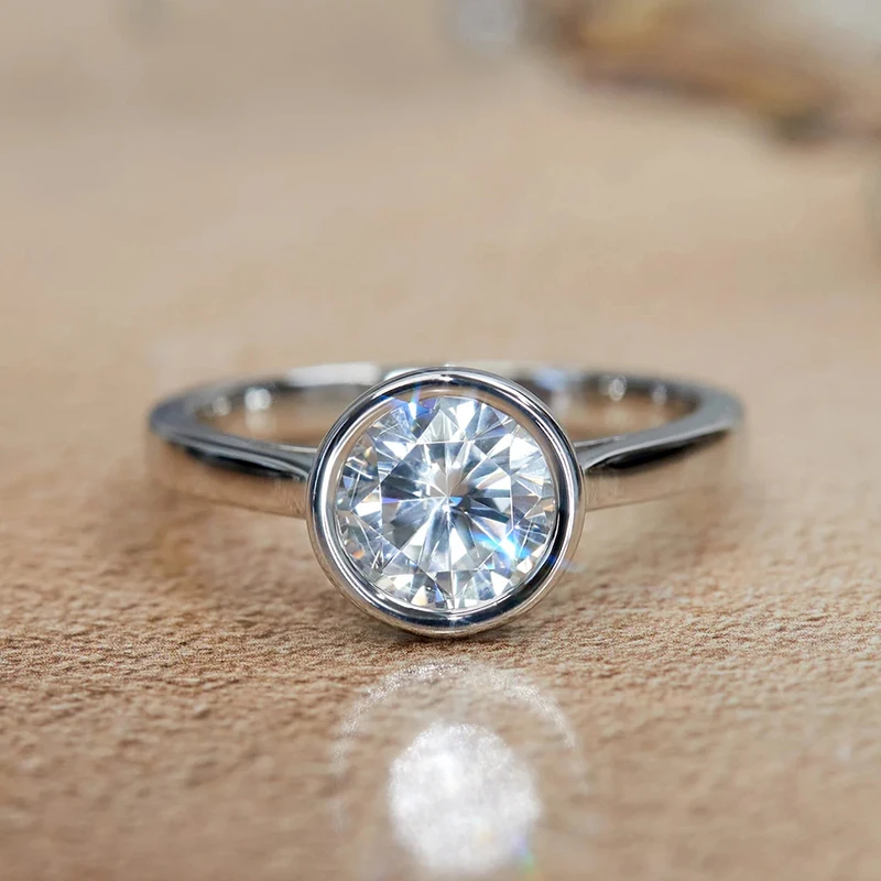 Huitan-Simple-Round-White-CZ-Rings-for-Women-Eternity-Wedding-fedi-di ...