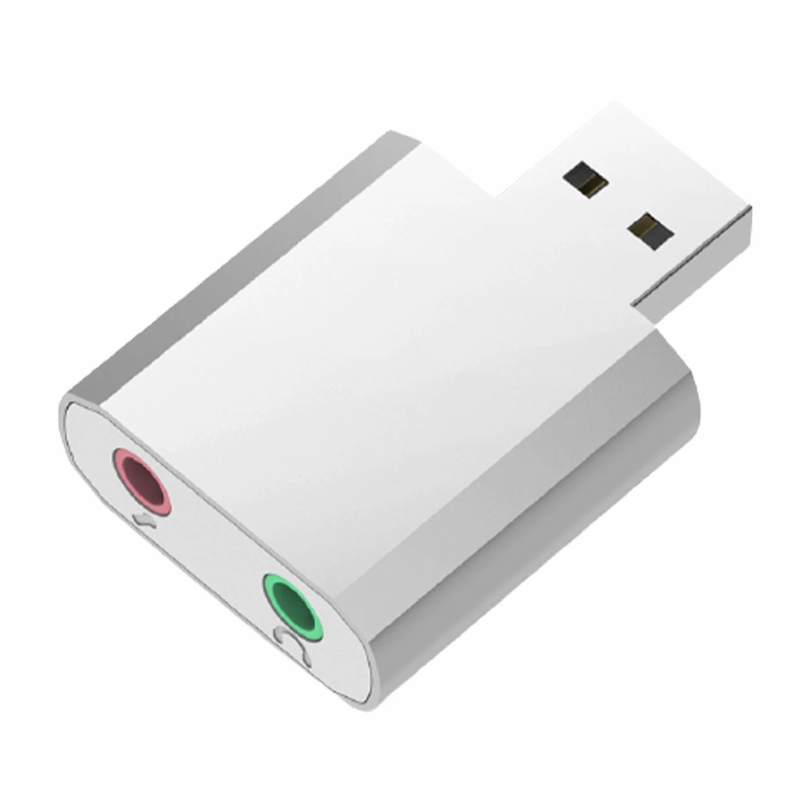 Aluminum Alloy Laptop Double Hole Computer USB Audio Card No Drivers ...