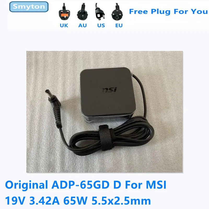 Original AC Adapter Charger For MSI 19V 3.42A 65W DELTA ADP-65GD D ...