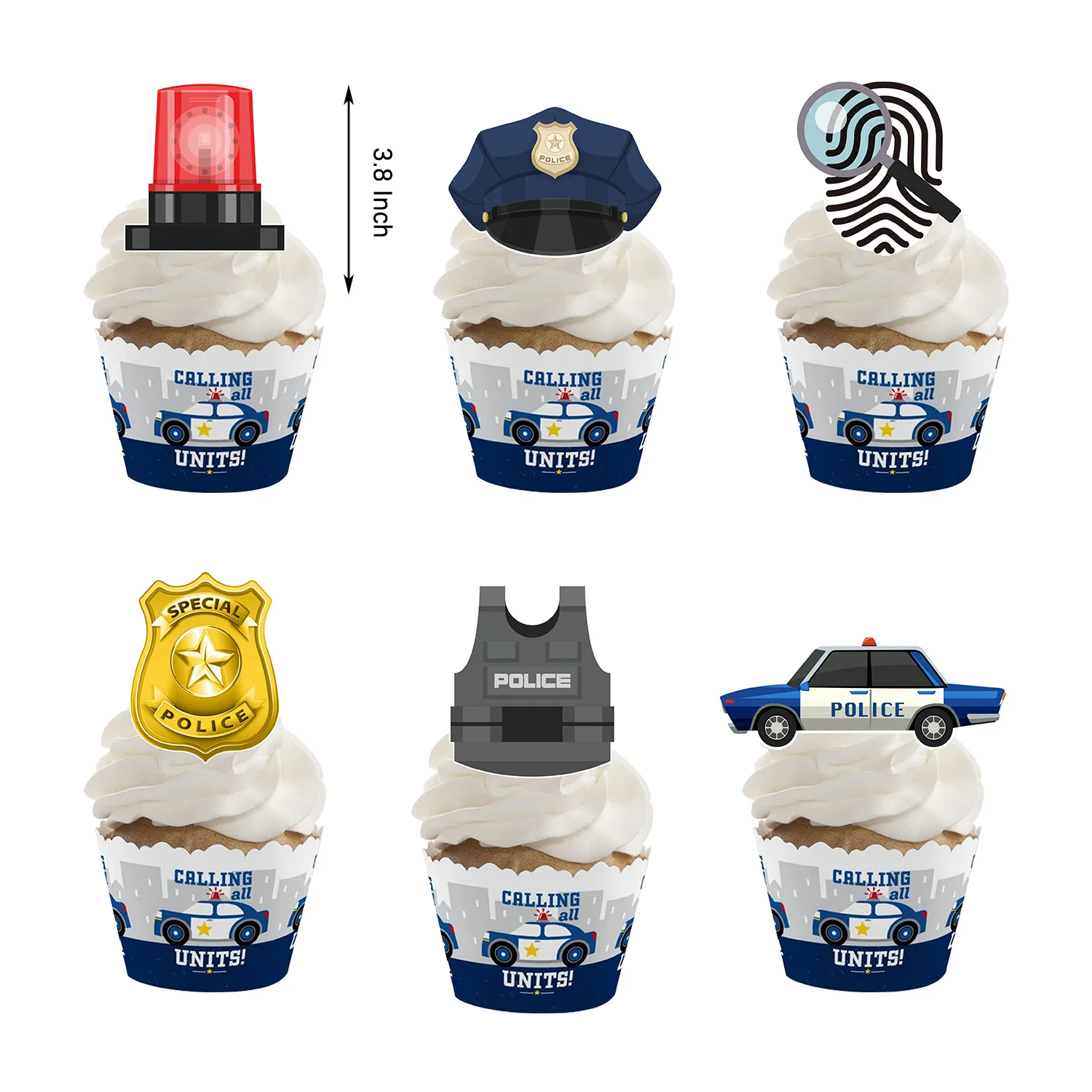 Police Cupcake Decorations