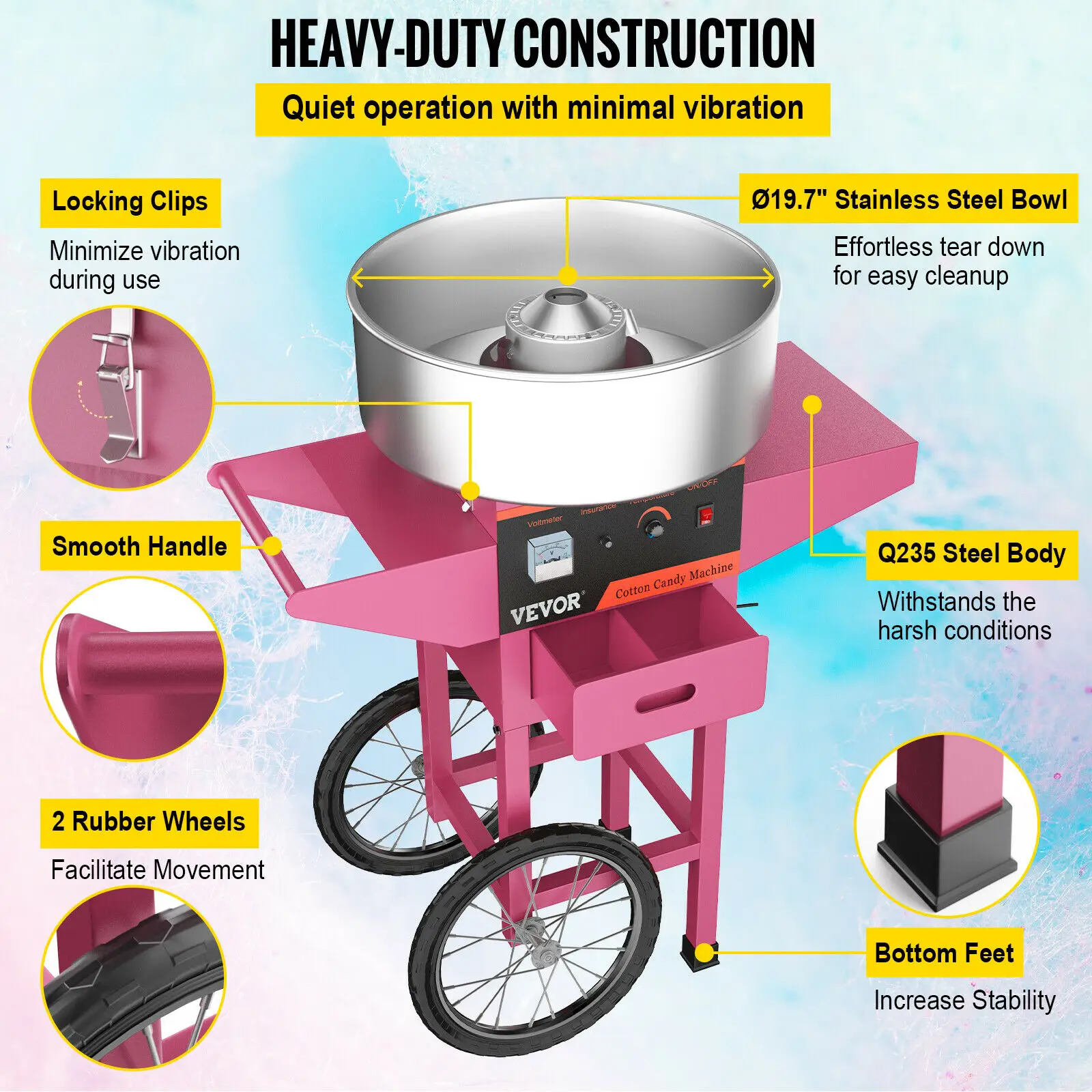 Electric Cotton Candy Machine | Cotton Candy Machine Vevor - Cotton ...