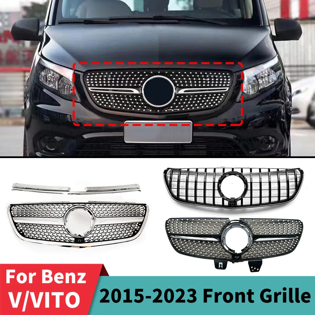 Diamond-Style-Front-Grille-Bumper-Inlet-Grill-Grid-For-Mercedes-Benz ...